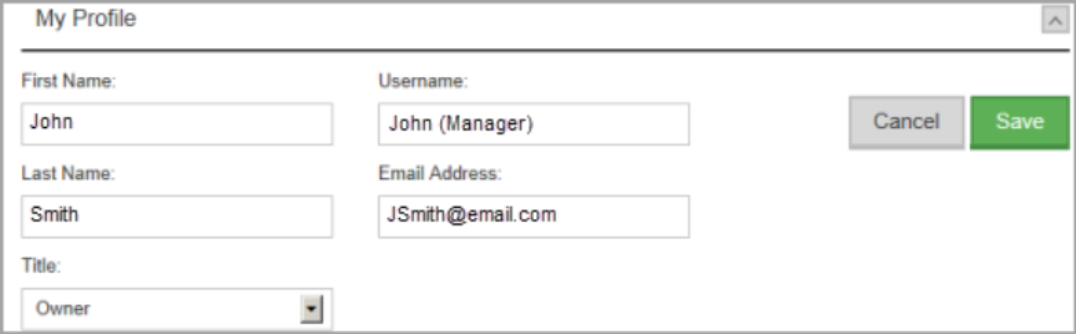 My Profile and Security Management – My Account